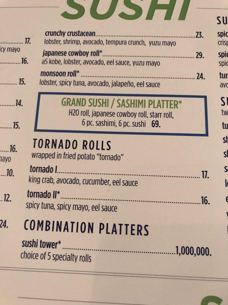 Menu at H2O Seafood & Sushi restaurant, Smithtown