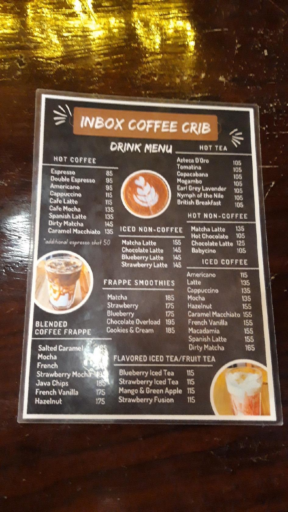 Menu at INBOX Restobar & KTV, Surigao City