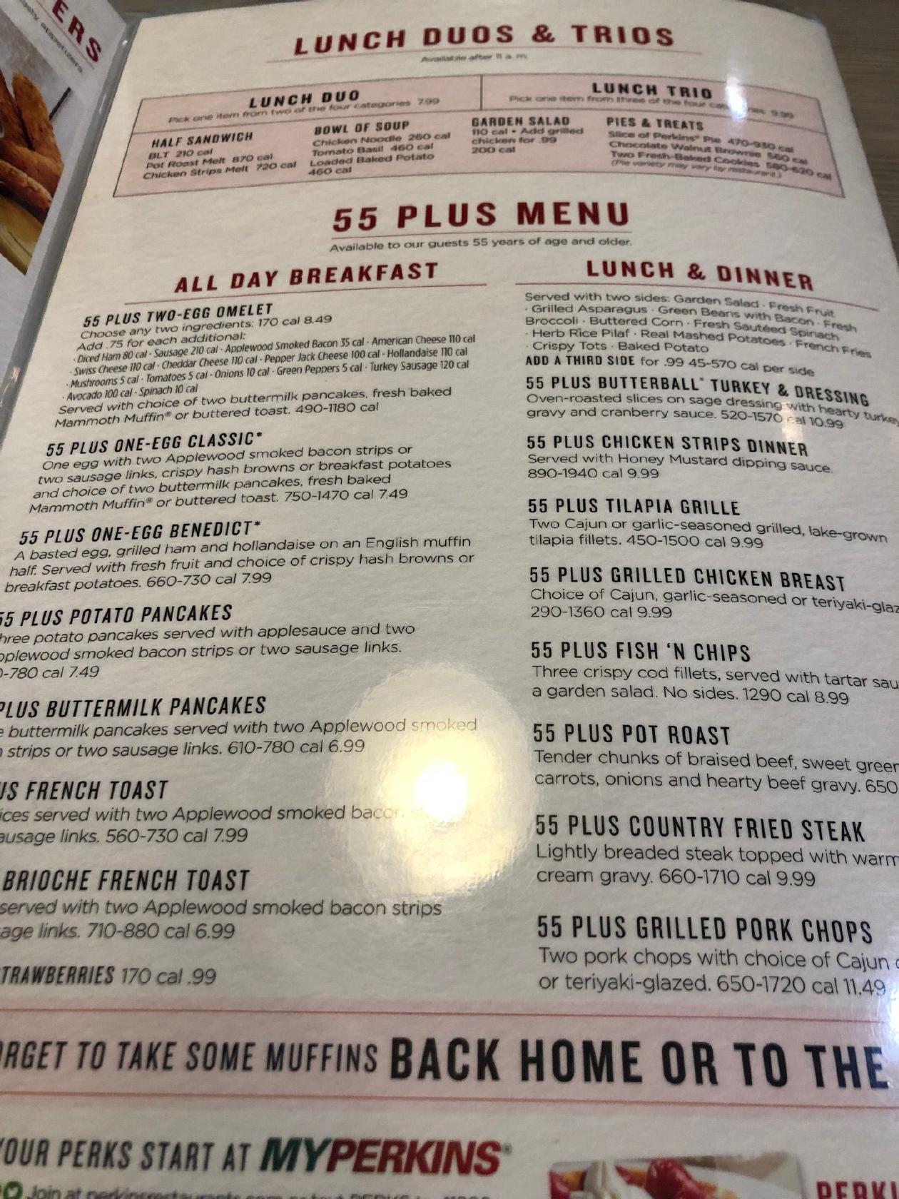 Menu at Perkins American Food Co. restaurant, Wheeling, 680 National Rd