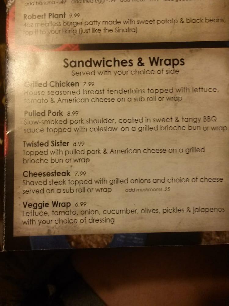 Menu at Boneheads Live pub & bar, Fall River, 36 Water St