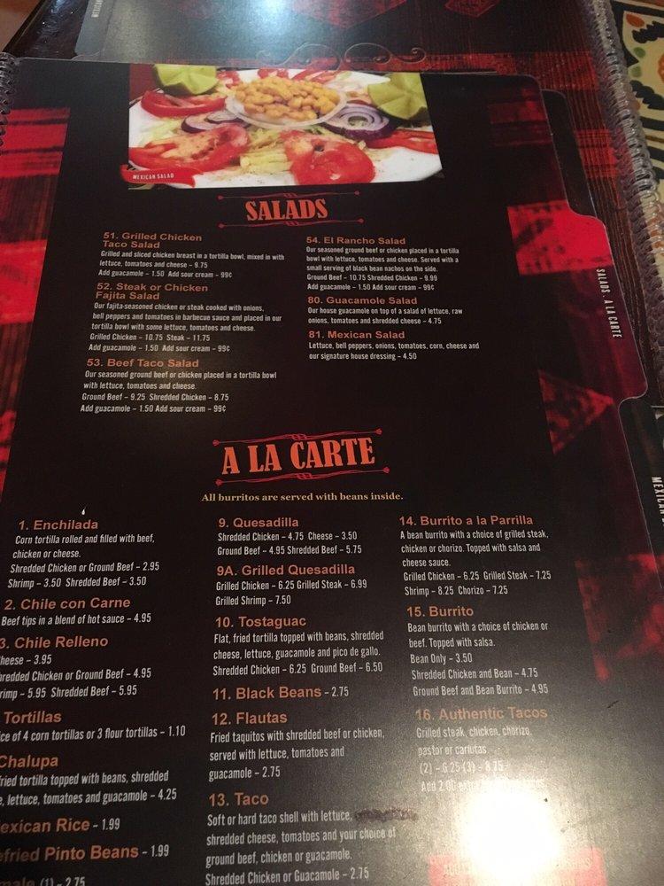 Menu at Don Carlos Méxican Restaurant, Daphne