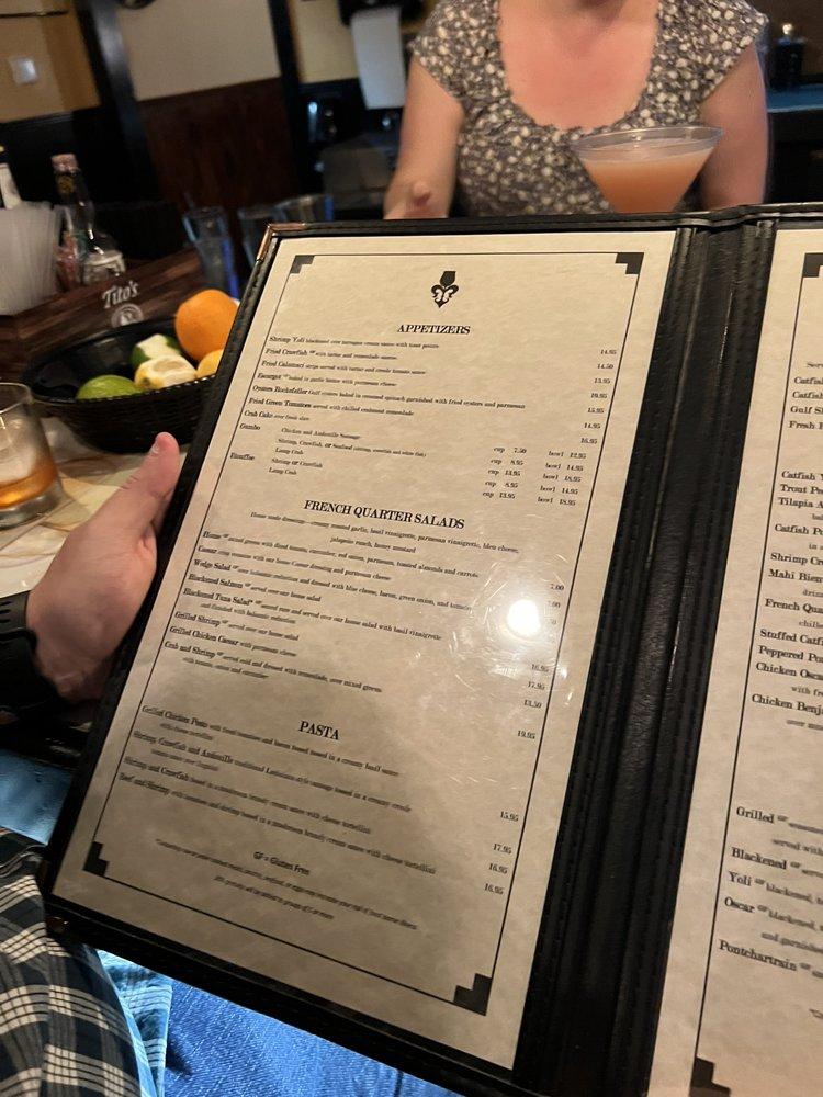 Menu at French Quarter Grille restaurant, Austin, Interstate 35 #600