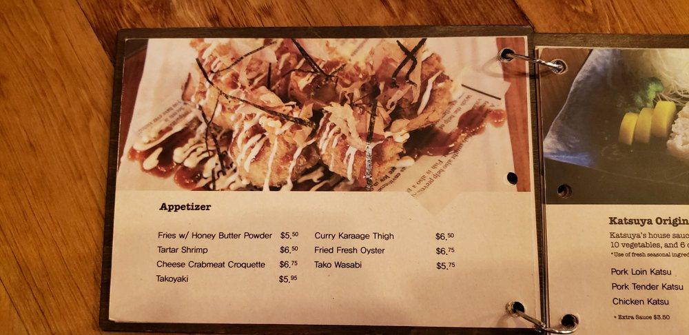 Menu at Katsuya restaurant, Toronto, 6050 Yonge St