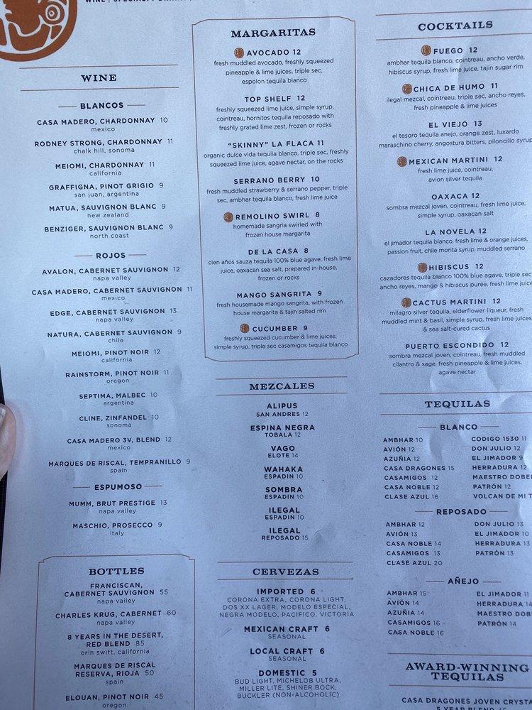 Menu at Meso Maya Comida y Copas pub & bar, Dallas, Belt Line Rd