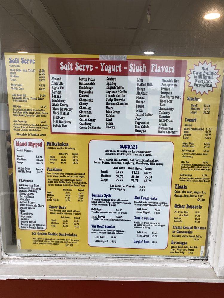 Menu at School House Scoops desserts, Medina, 686 Lafayette Rd