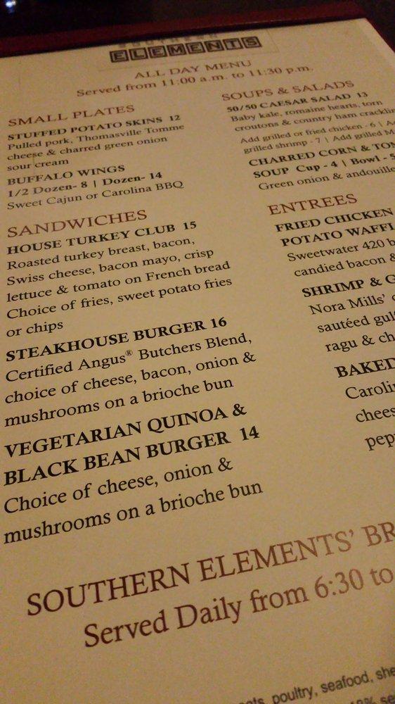 Menu at Southern Elements pub & bar, Atlanta, 255 Courtland St NE