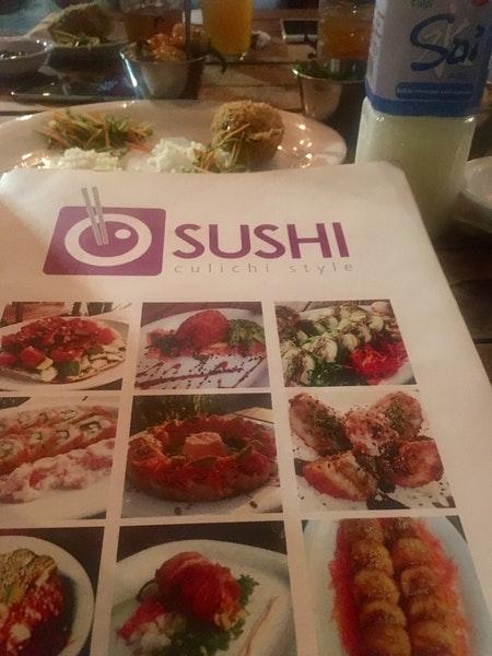 Menu at O Sushi restaurant, Guadalajara