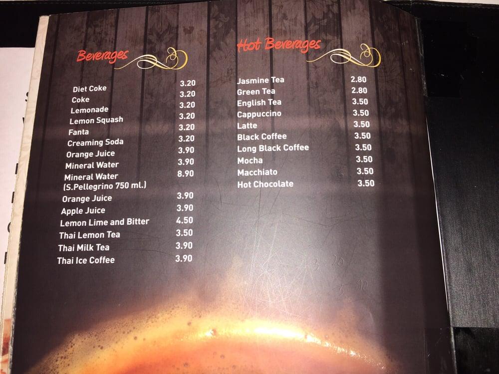 Menu at Tommy Thai Smile restaurant, West Ryde