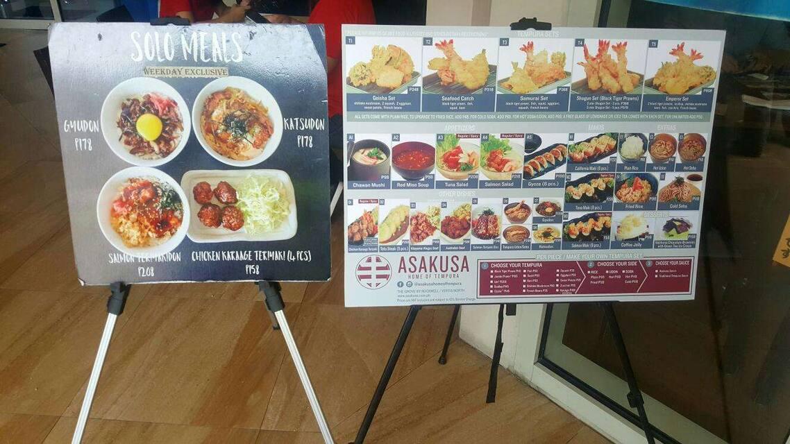 Menu at Asakusa: Home Of Tempura restaurant, Pasig, H3PJ+J63