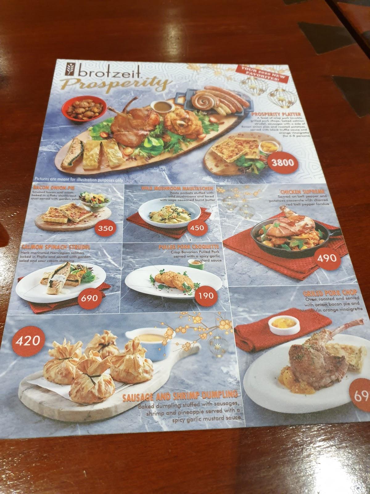 Menu at Brotzeit EDSA Shangri-La Plaza restaurant, Mandaluyong, Unit 112