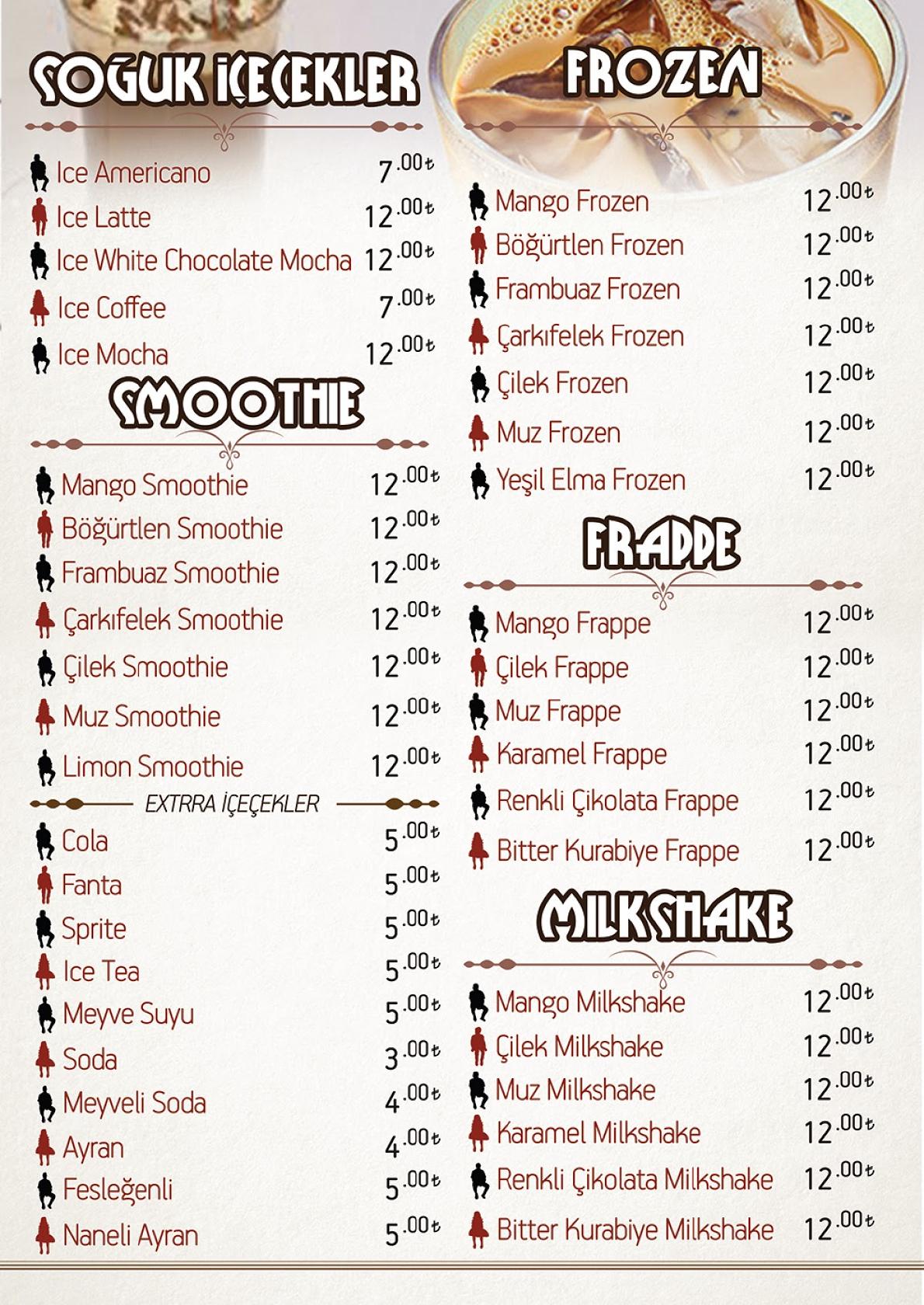 Menu at EFENDİ CAFE, Antalya