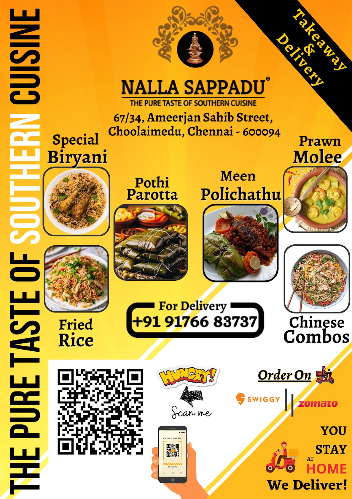 Menu at Nalla Sappadu, Chennai, #67/31