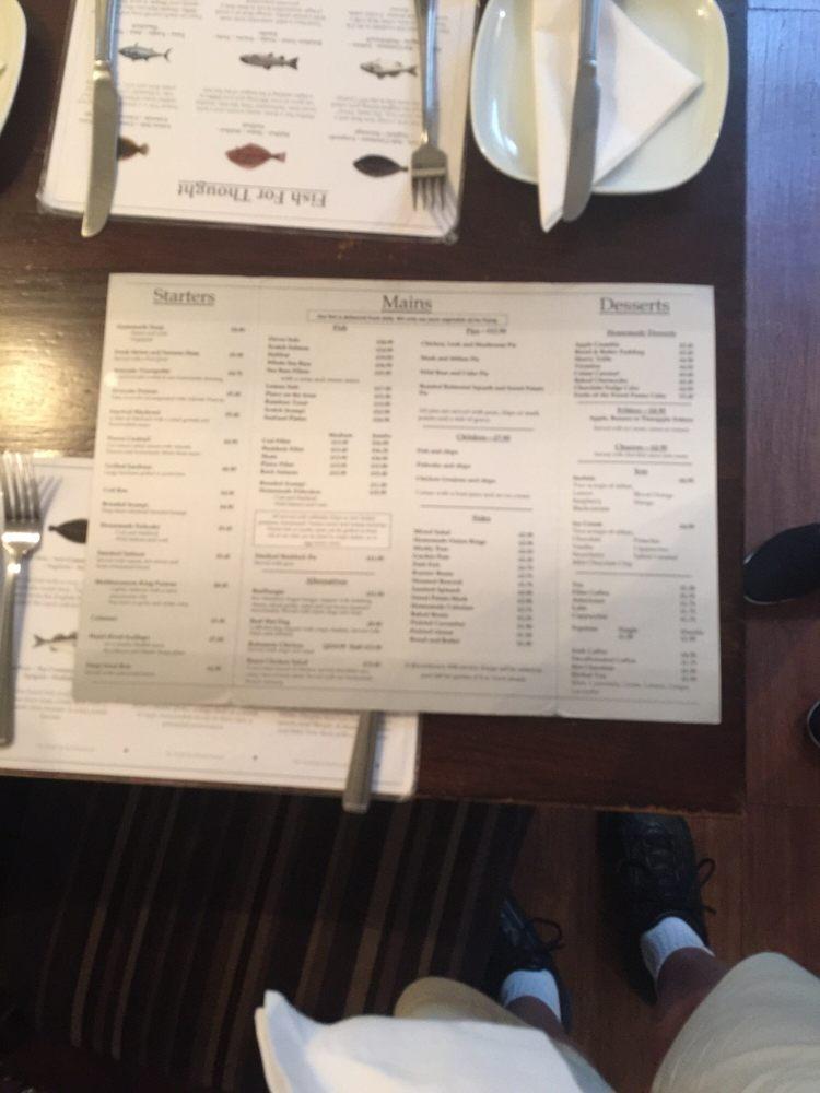 Menu at North Sea Fish Restaurant, London, 7-8 Leigh St