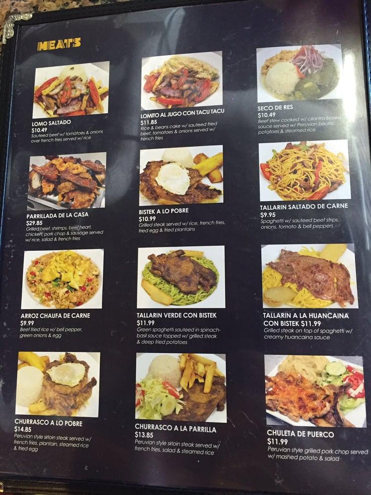 Menu at El Rocoto Peruvian Restaurant, Bountiful