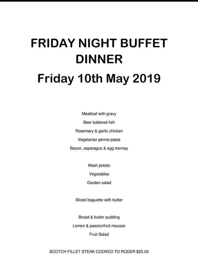 Menu at Mornington Rsl restaurant, Mornington