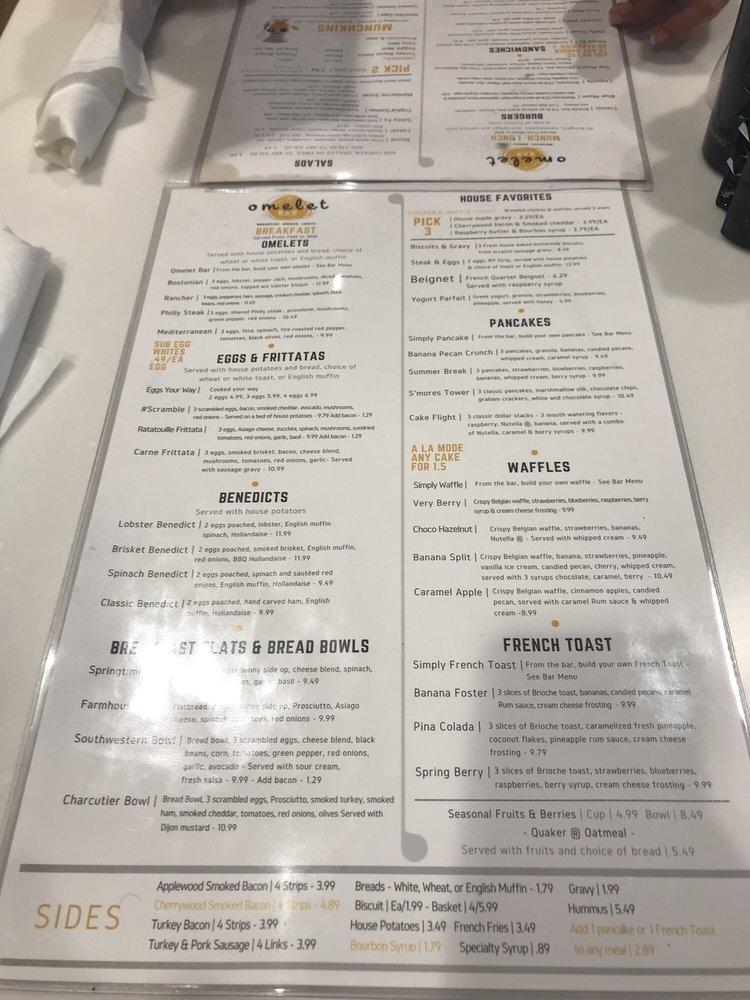 Menu at Omelet Bar, Orlando