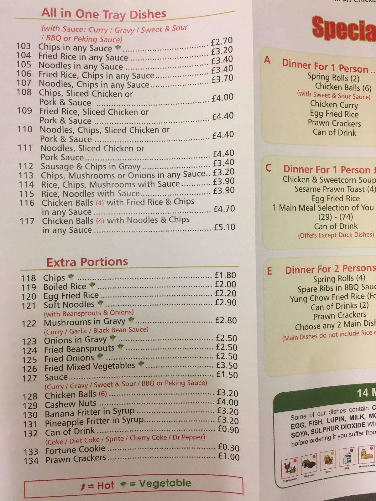 Menu at Canton Chef fast food, Hartlepool