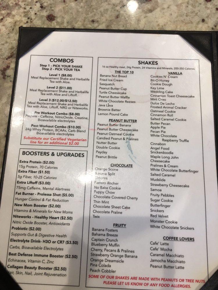 Menu at (Herbalife) Summit Nutrition pub & bar, Edmond