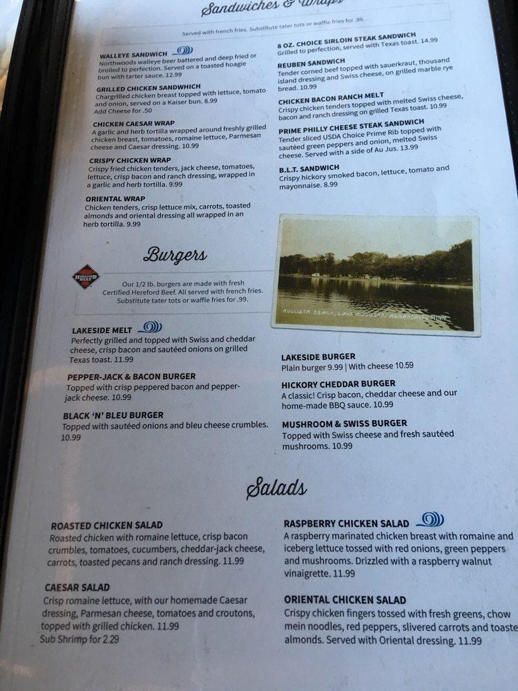 Menu at Waterfront Lakeside Grille pub & bar, Annandale