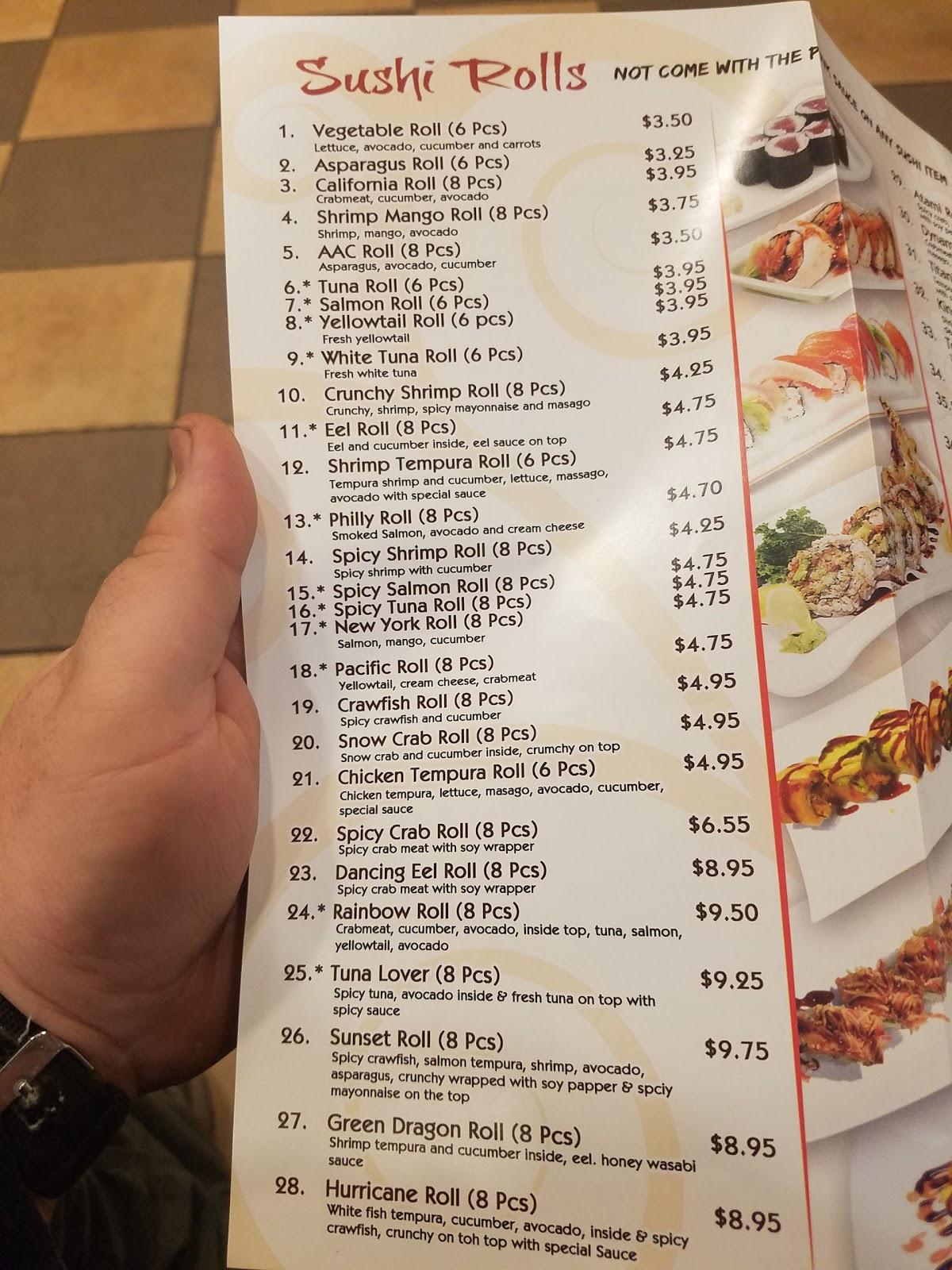Menu at Atami of Magee restaurant, Magee