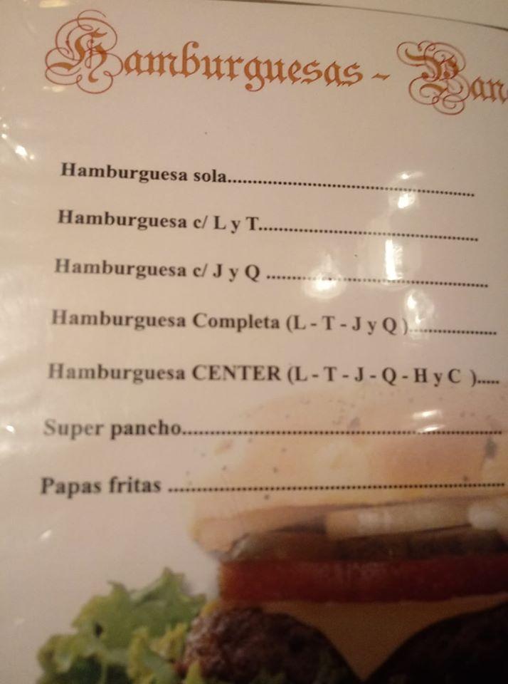 Menu at Center Pizza pizzeria, San Clemente del Tuyú