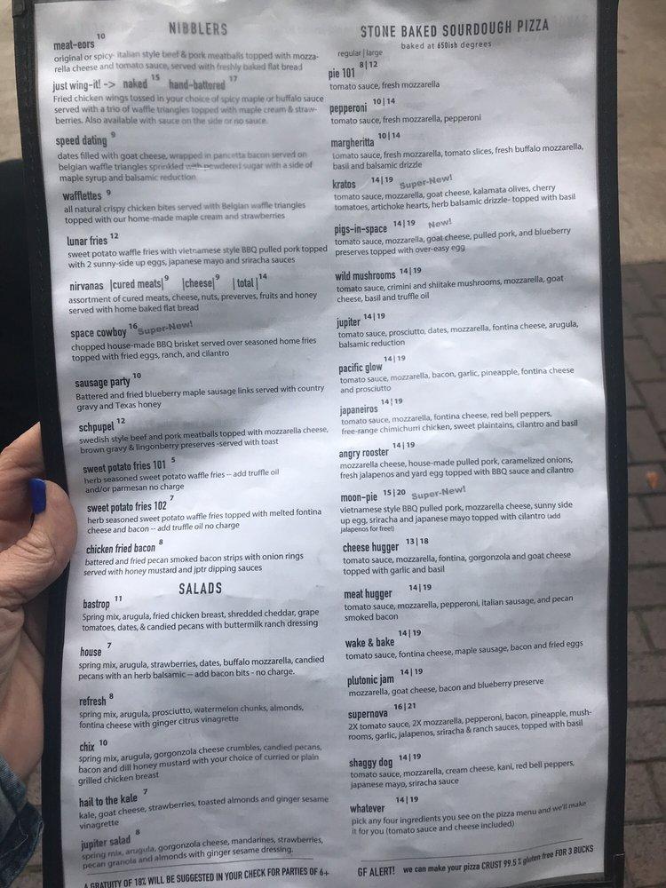 Menu at Jupiter pizzeria, Sugar Land