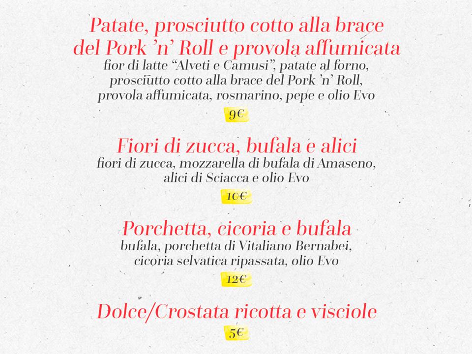 Menu at 180grammi Pizzeria Romana, Rome