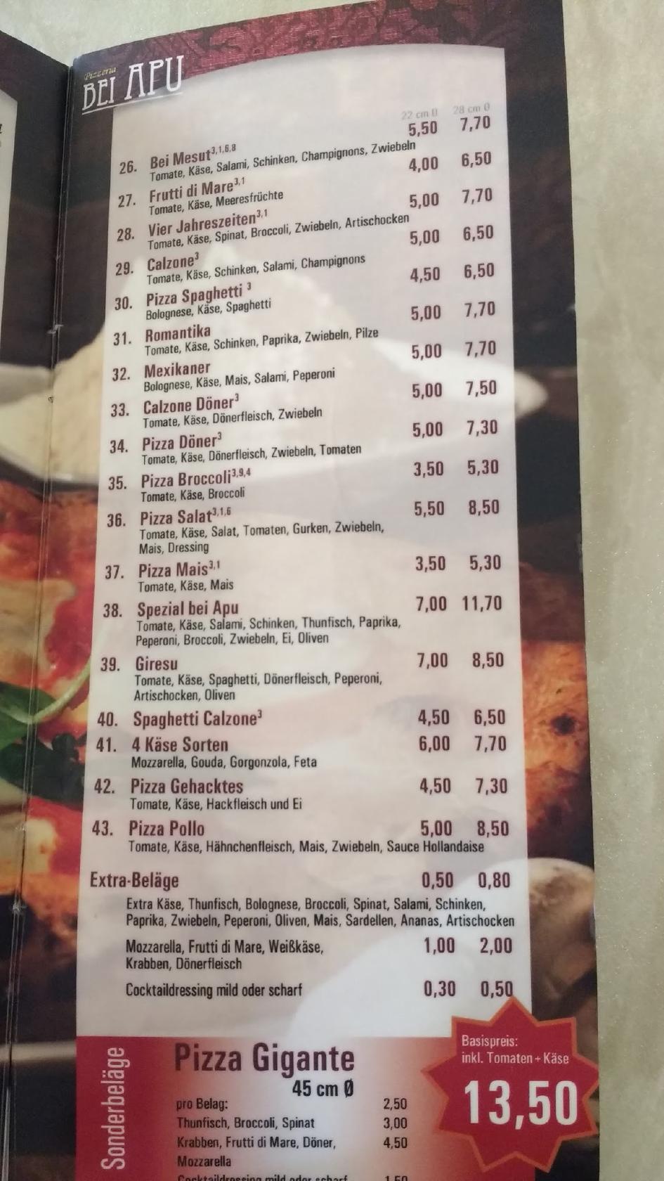 Speisekarte von Bei Apu - Ocakbasi/Grillspezialitäten restaurant, Geseke
