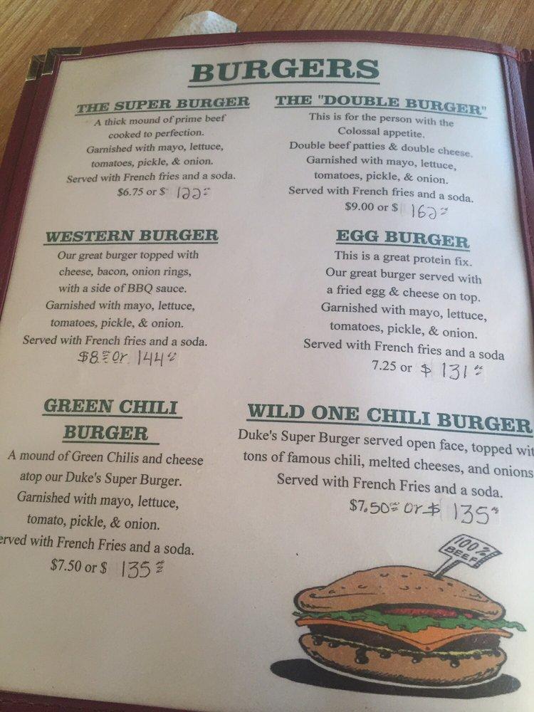 Menu at Dukes Restaurant, Puerto Peñasco