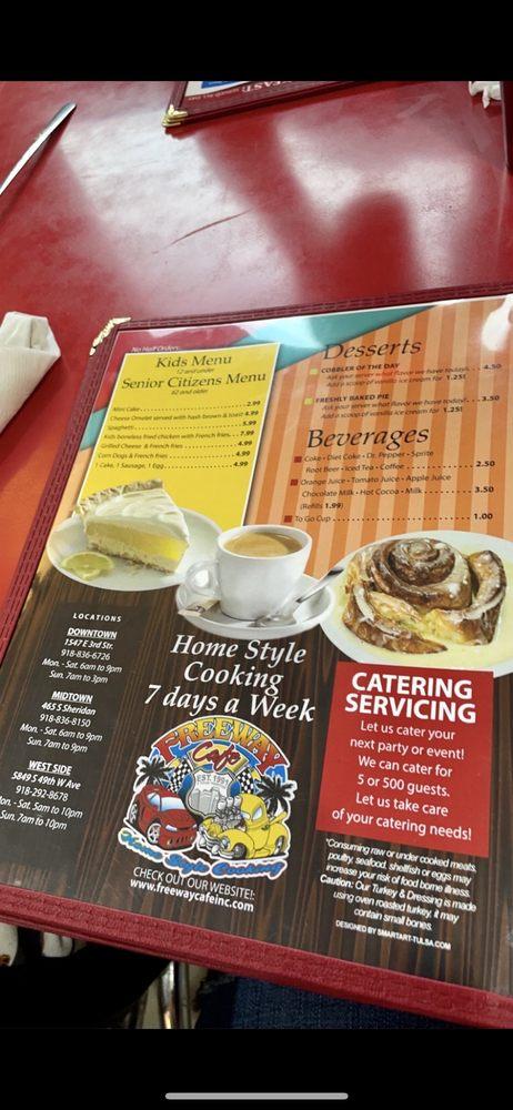 Menu at Freeway Cafe #2, Tulsa, E 3rd St