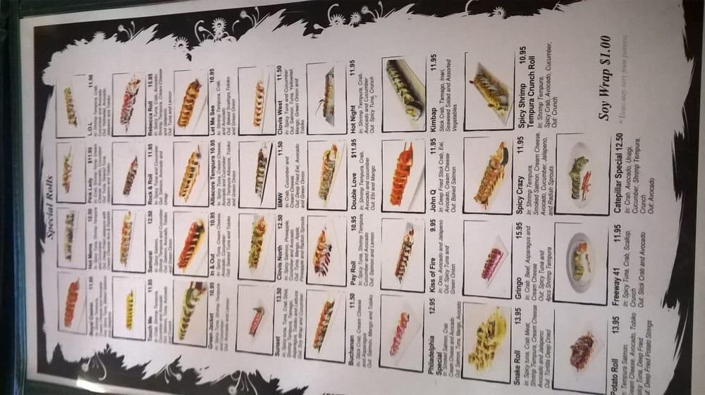 Menu at HAHA Sushi restaurant, Fresno