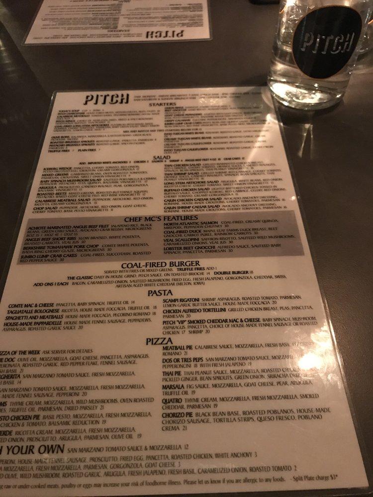 Menu at Pitch Scottsdale - Restaurant and Pizzeria, Scottsdale, E Thomas Rd