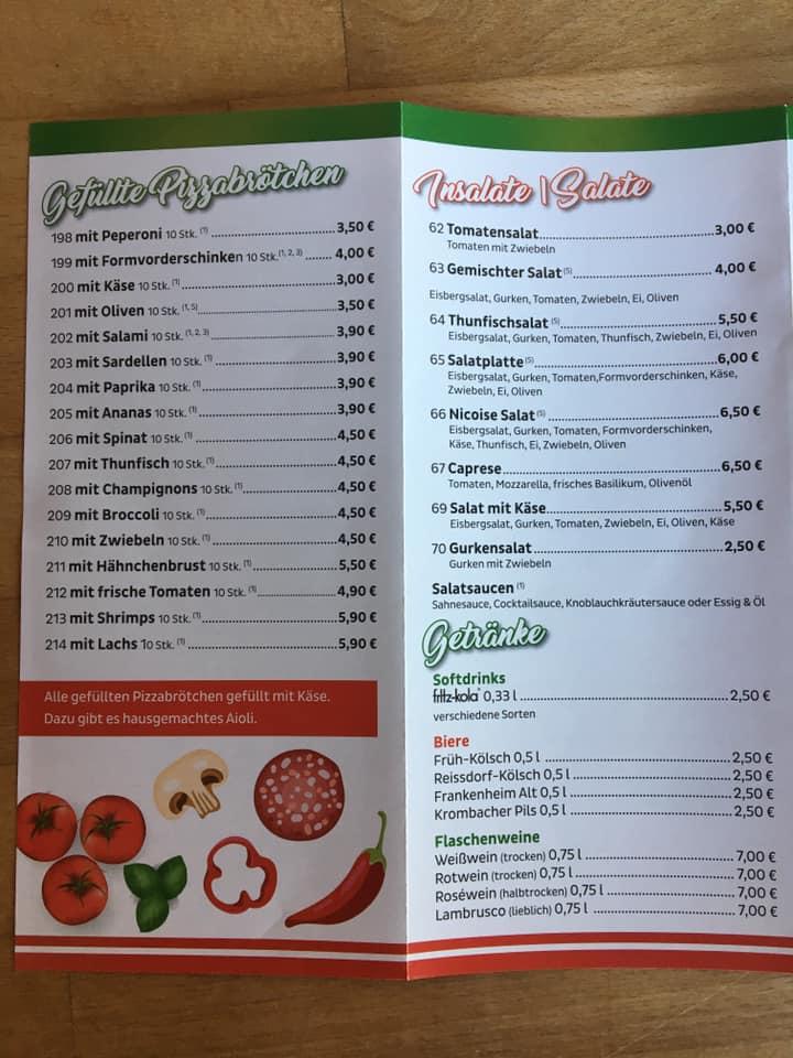 Speisekarte von Pizzeria da Pino, Monheim am Rhein