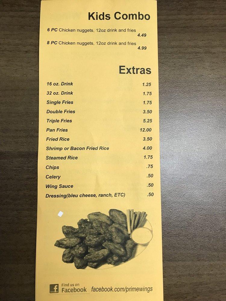 Menu at Prime Wings restaurant, Norcross, Medlock Bridge Rd #109