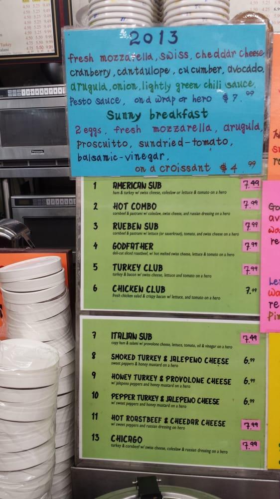 Menu at Sunny & Annie's Deli restaurant, New York City