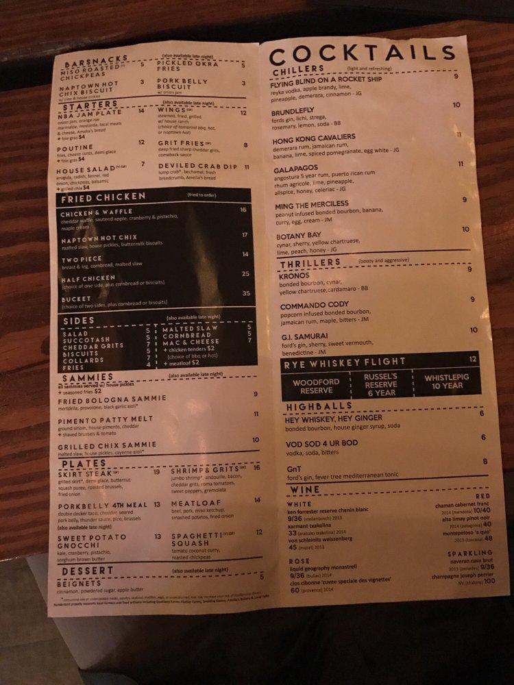 Menu at Thunderbird pub & bar, Indianapolis