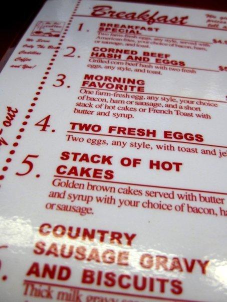 Carta del restaurante Cindy's Diner, Fort Wayne