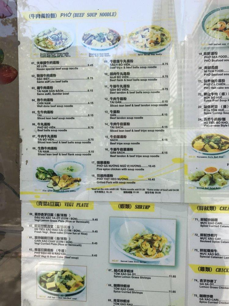 Menu at Golden Star Vietnamese Restaurant, San Francisco