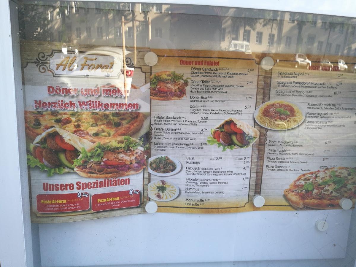 Menu at Restaurant Al Forat Italienische Pizza,Pasta,Burger, Munich