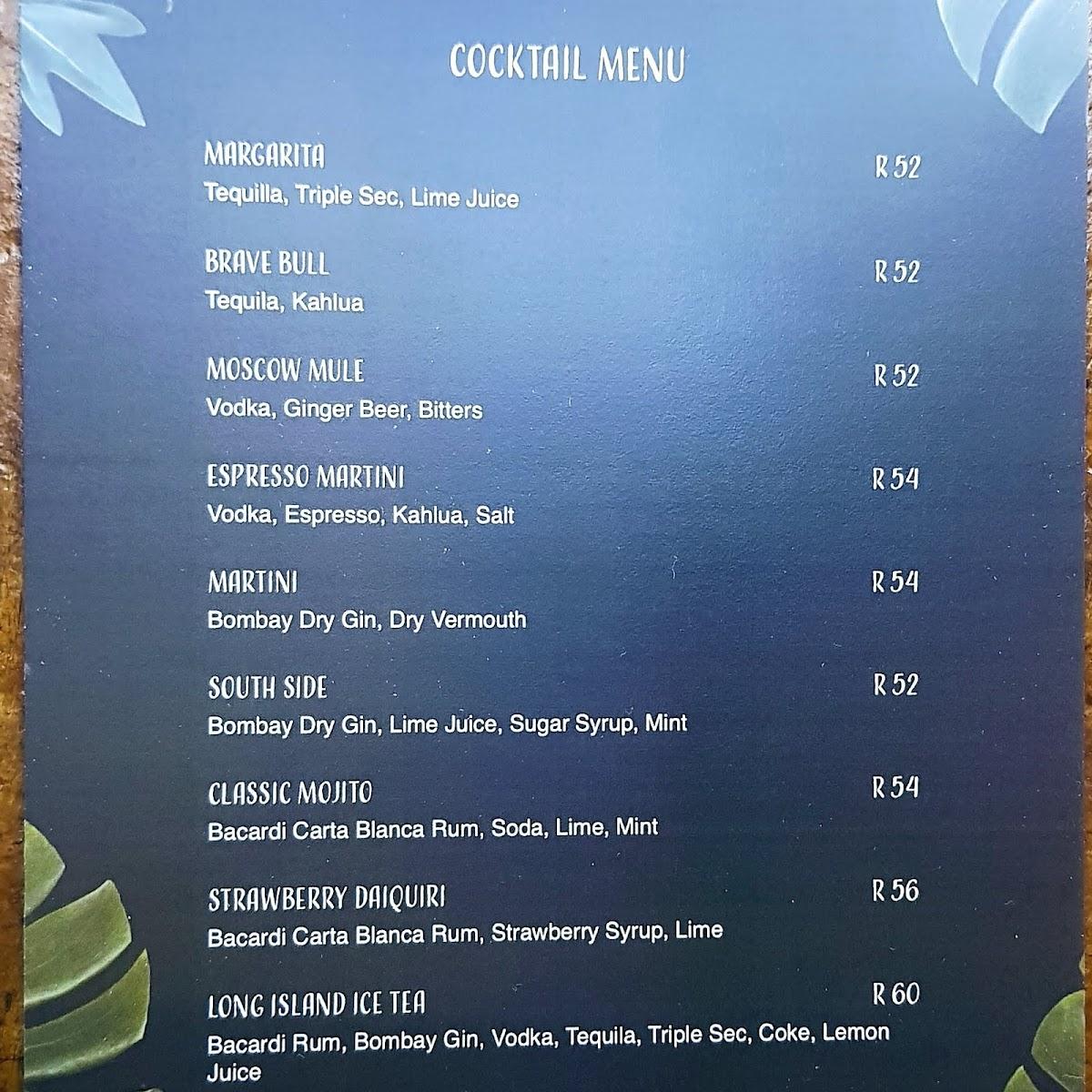 Menu at Shamani Indian Cuisine restaurant, Cape Town