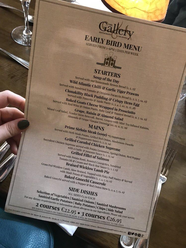 Menu at The Church Café Bar, Dublin, Jervis St