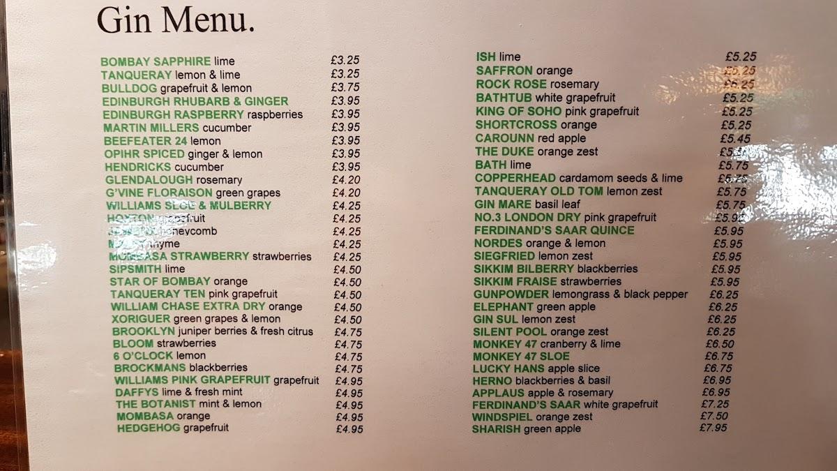 Menu at The Grouse Bar & Restaurant, Ballymena, 74-76 Ballymoney St