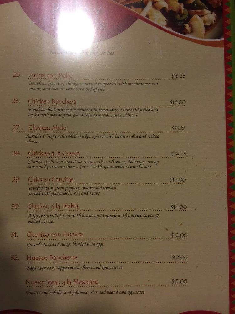Menu at Sol De Melaque restaurant, Yamhill