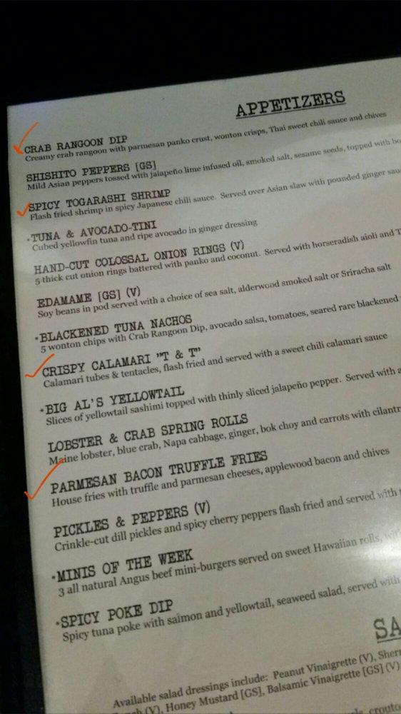 Menu at The Cowfish Sushi Burger Bar, Raleigh