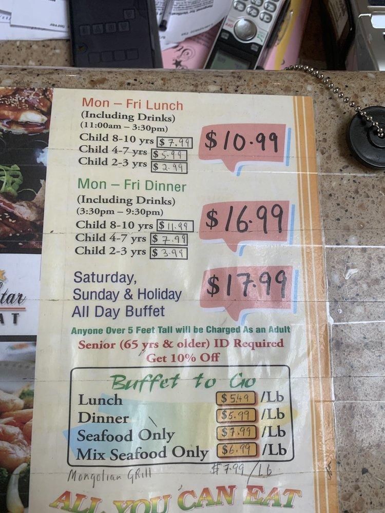 Menu at V Star Buffet restaurant, Everett