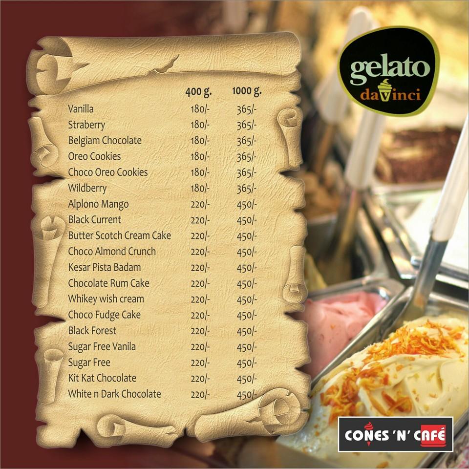 Menu at Cones N Cafe - Ice Cream Shop in Tanda, Urmar Tanda