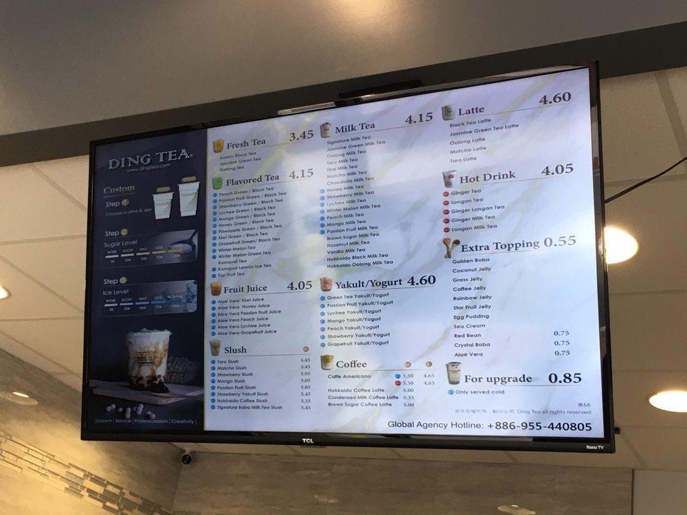 Menu at Ding Tea, Grand Rapids