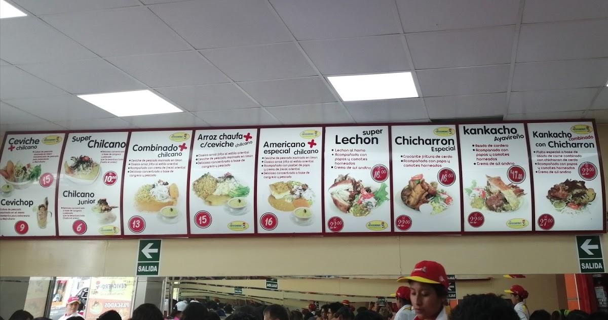 Menu at El cevichero restaurant, Arequipa