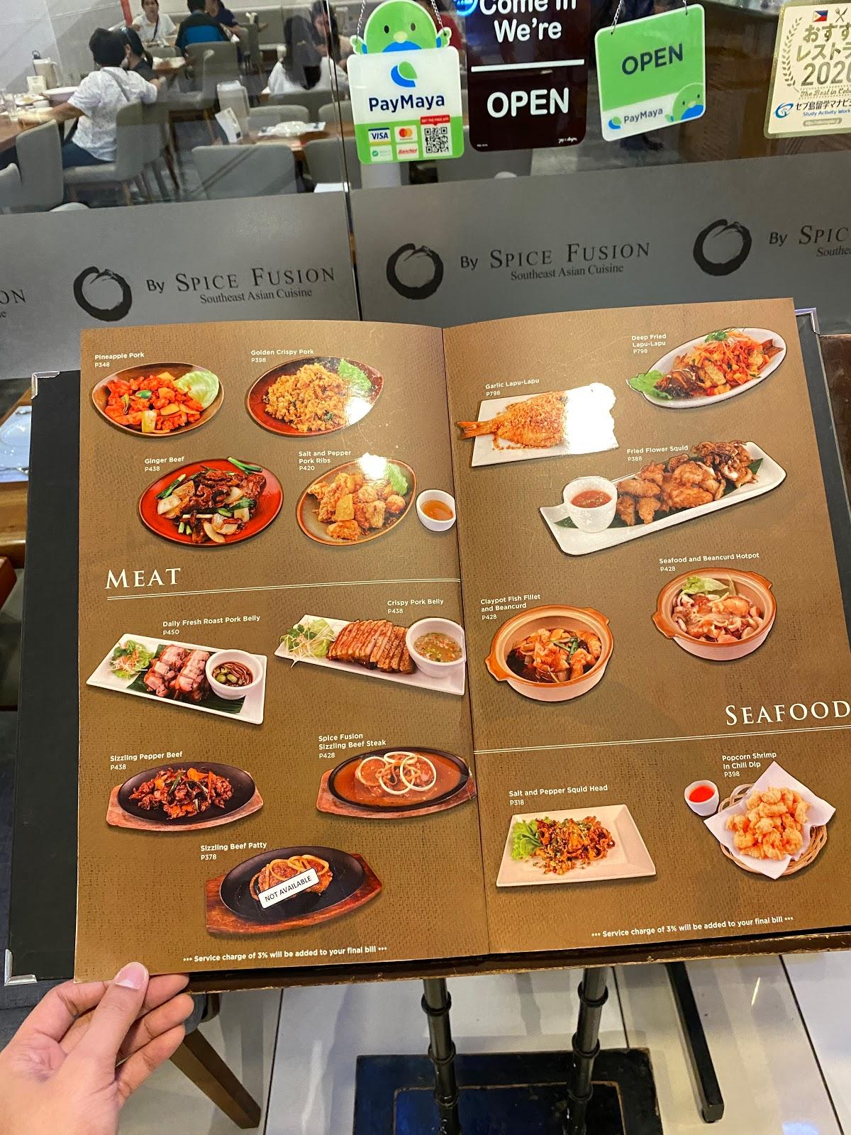 Menu at Sambal by Spice Fusion restaurant, Cebu City