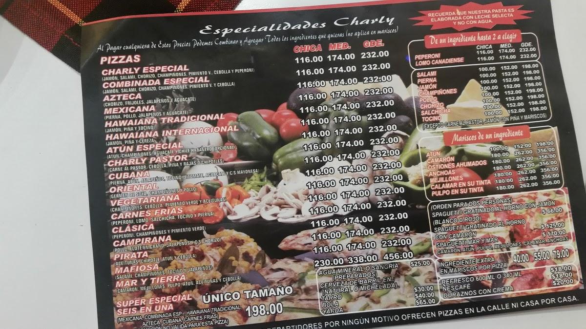 Menu at Charly Pizza restaurant, Tlalnepantla de Baz, Cda. Venustiano ...
